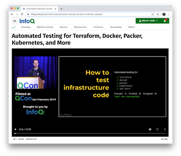 [new Talk] Automated Testing For Terraform Docker Packer Kubernetes
